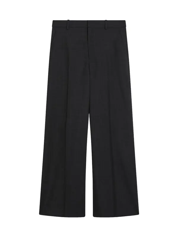 Gucci Wide-leg Grey Wool Trousers - Gray