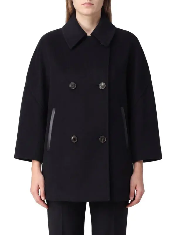 Max Mara Double-breasted Cashmere Coat - Black