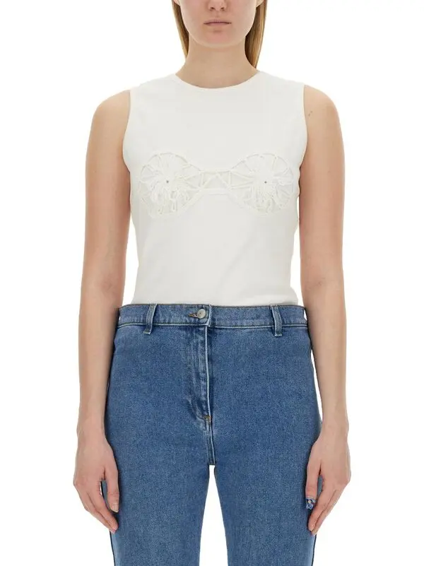Magda Butrym Crochet Bra T-shirt - White