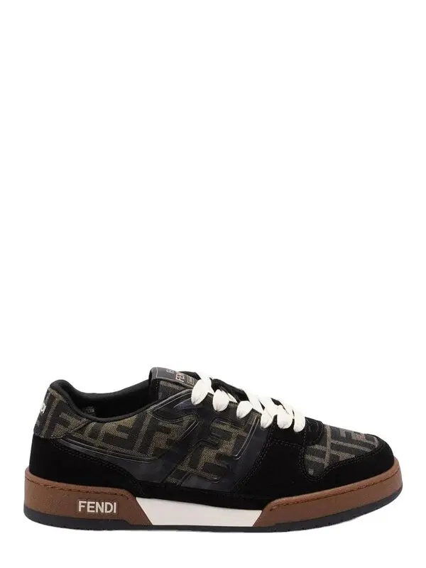 Fendi Monogram Pattern Low-top Sneakers - Black
