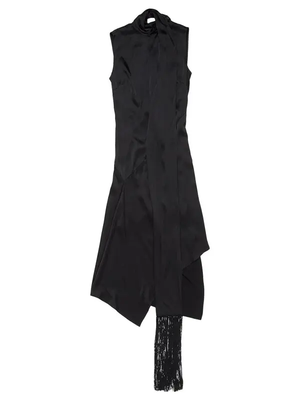 Acne Studios Satin Dress With Scarf - Black