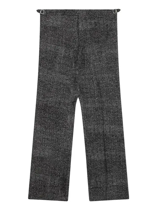 Prada White Herringbone Pants - Black