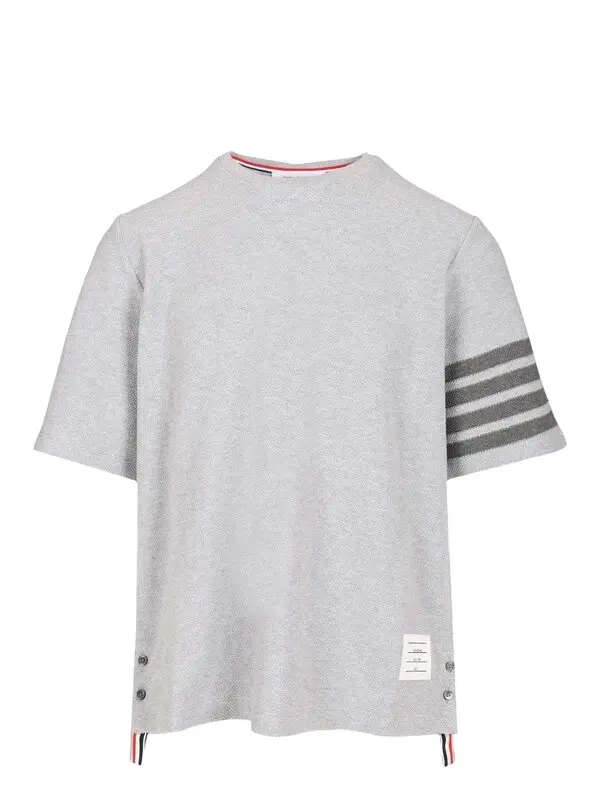 Thom Browne Short-sleeved Cotton T-shirt - Gray