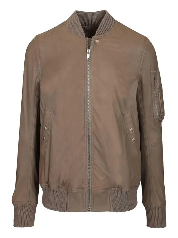 Rick Owens Aviator Leather Jacket - Cream