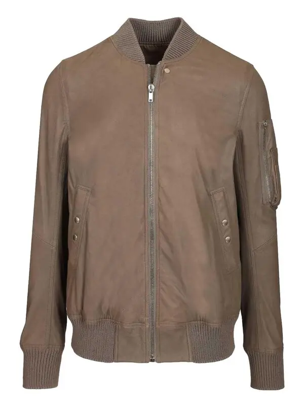 Rick Owens Aviator Leather Jacket - Cream