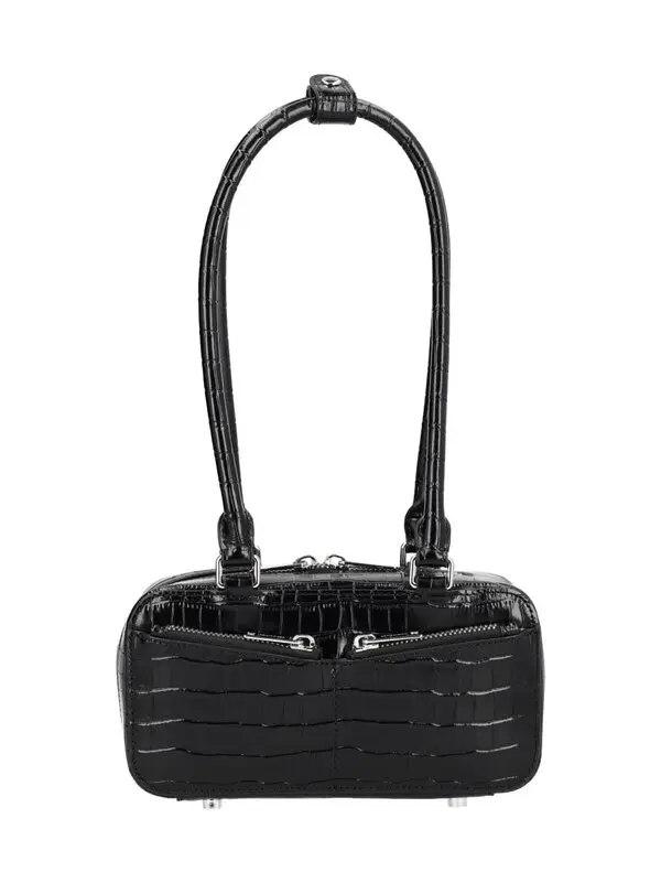 SELF-PORTRAIT Bag With Crocodile Effect - Black