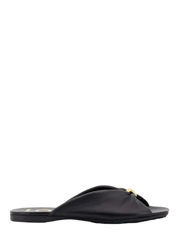 Loewe Paula's Ibiza Pebble Soft Leather Sandals - Black