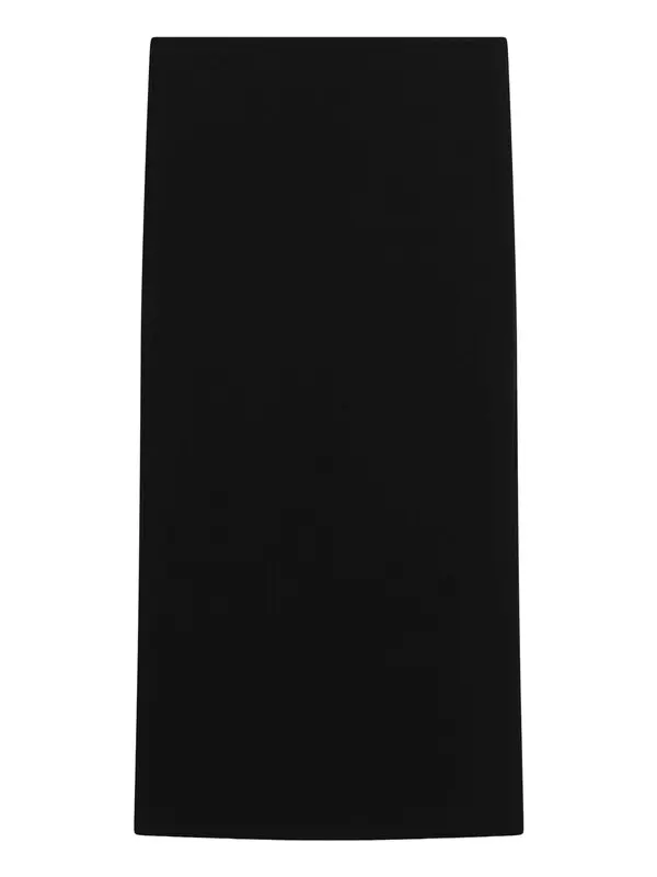 Max Mara Midi Skirt In Compact Crãªpe Jersey - Black
