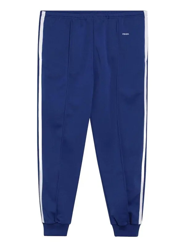 Prada Blueette/white Technical Fabric Jogging Trousers - Blue