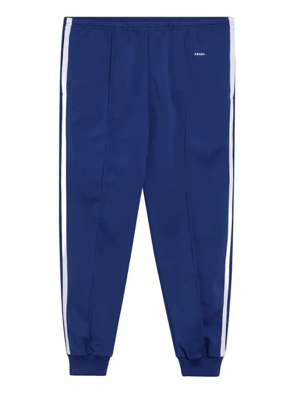 Prada Blueette/white Technical Fabric Jogging Trousers - Blue