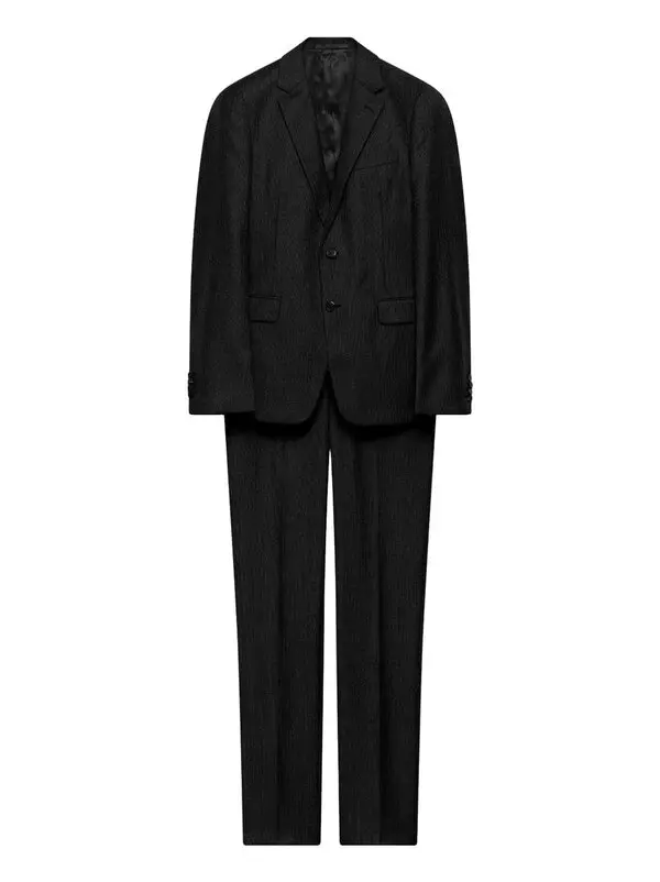 Prada Single-breasted Suit In Anthracite Wool And Cashmere - Gray