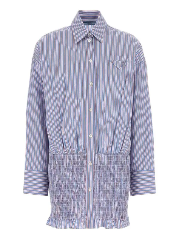 Prada Cotton Striped Shirt - Blue
