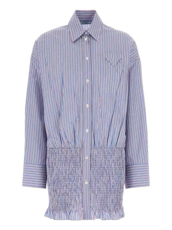 Prada Cotton Striped Shirt - Blue