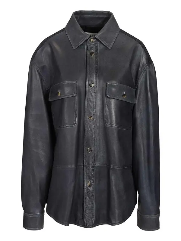 Loewe Lambskin Shirt Jacket - Blue