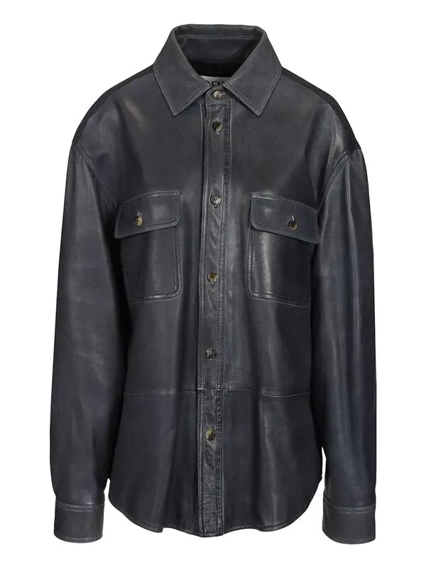 Loewe Lambskin Shirt Jacket - Blue