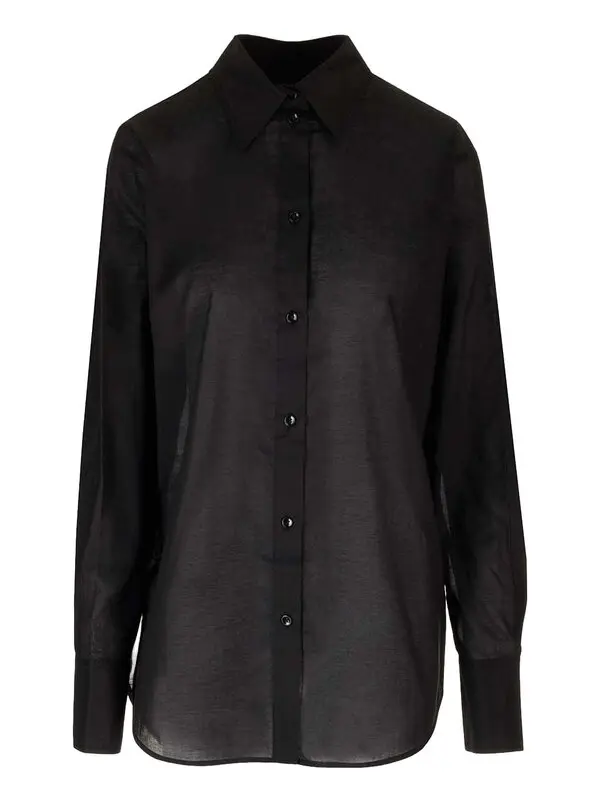 TOTEME Cotton Shirt With Kimono Sleeves - Black