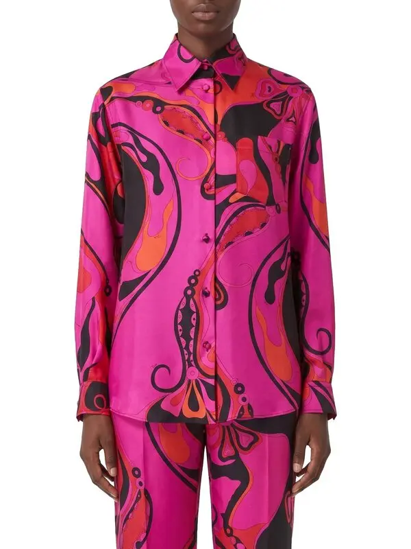 Emilio Pucci Printed Silk Shirt - Pink