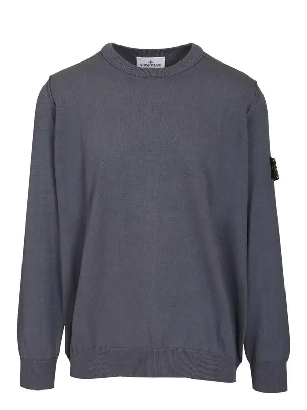 Stone Island Sweater In Organic Cotton - Gray