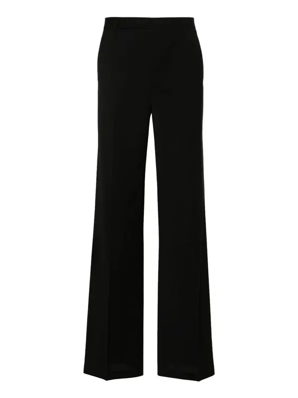Rick Owens Straight Wool Trousers - Black