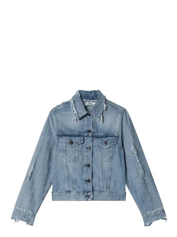 Acne Studios Distressed Denim Jacket - Blue