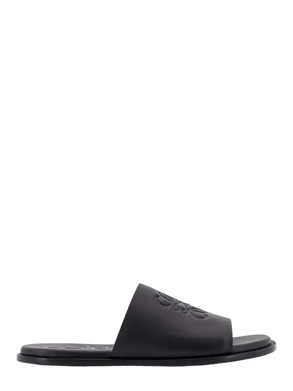 Loewe Paula's Ibiza Flex Anagram Leather Sandals - Black