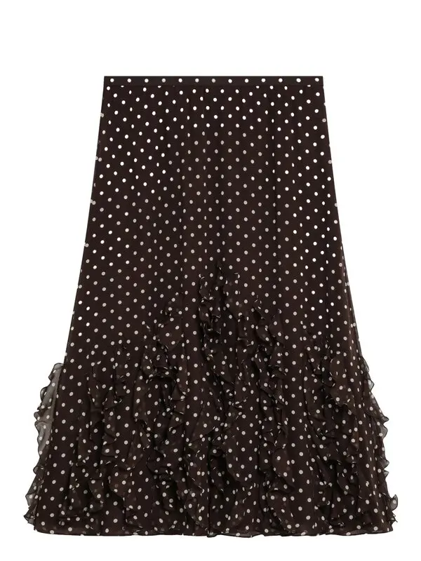 Valentino Garavani Silk Skirt - Brown