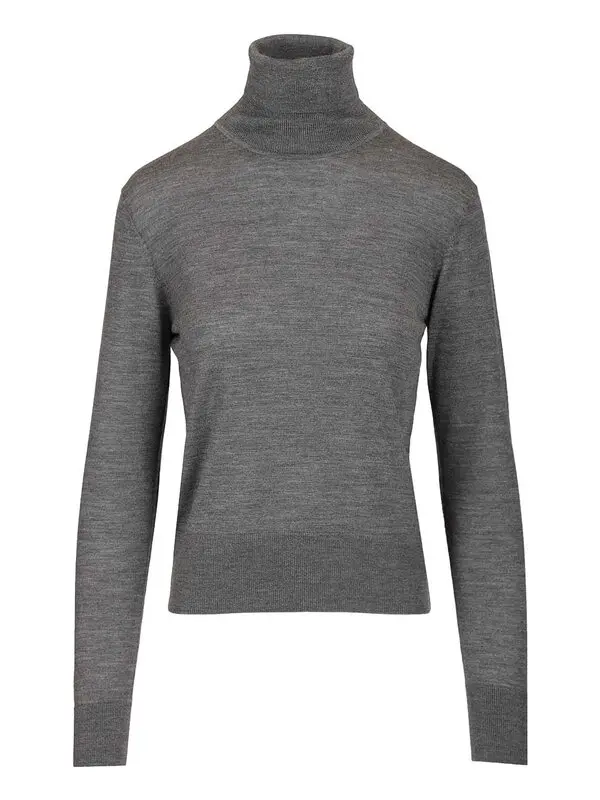 FORTE_FORTE Merino Wool Turtleneck Pullover - Gray