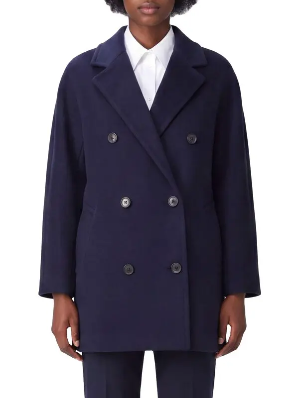 Max Mara Double-breasted Wool Caban Coat - Blue