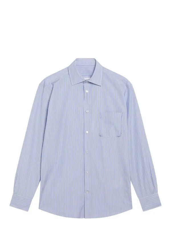 MAISON MARGIELA Striped Shirt In Light Cotton - Blue