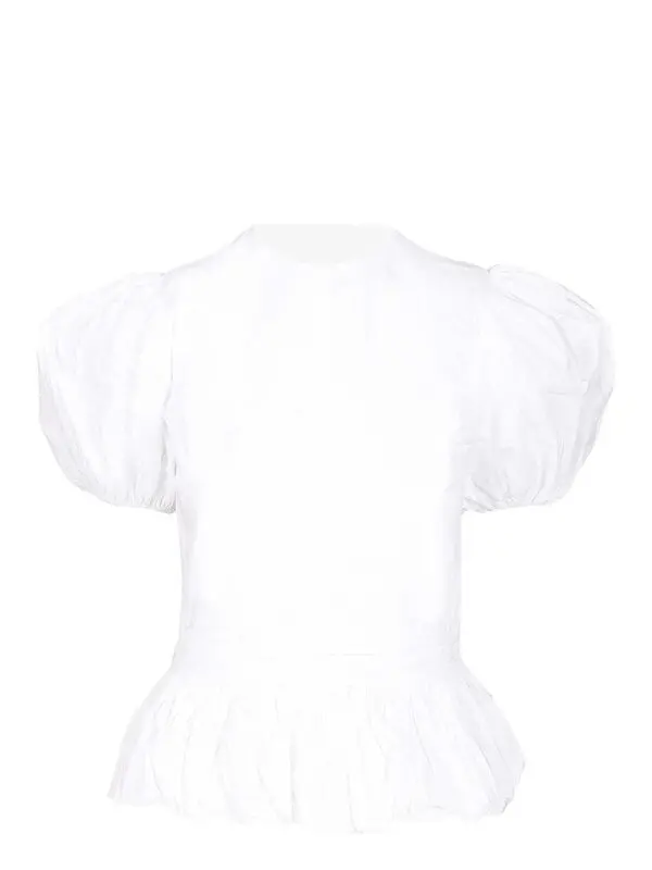 ROTATE BY BIRGER CHRISTENSEN Cotton Puff Sleeve Top - White