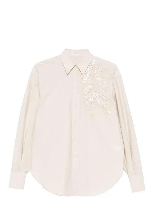 Brunello Cucinelli Embroidered Cotton Shirt - Multicolor