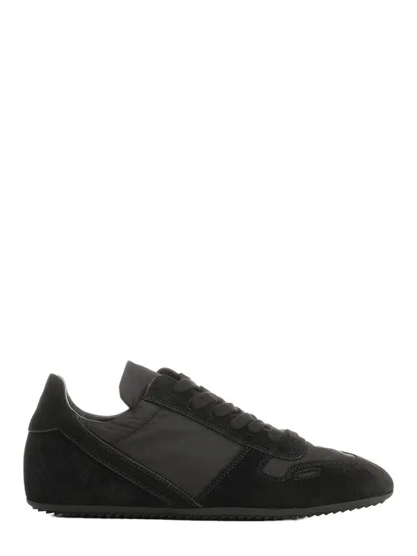 Rick Owens Minimal Sneakers With Suede - Black