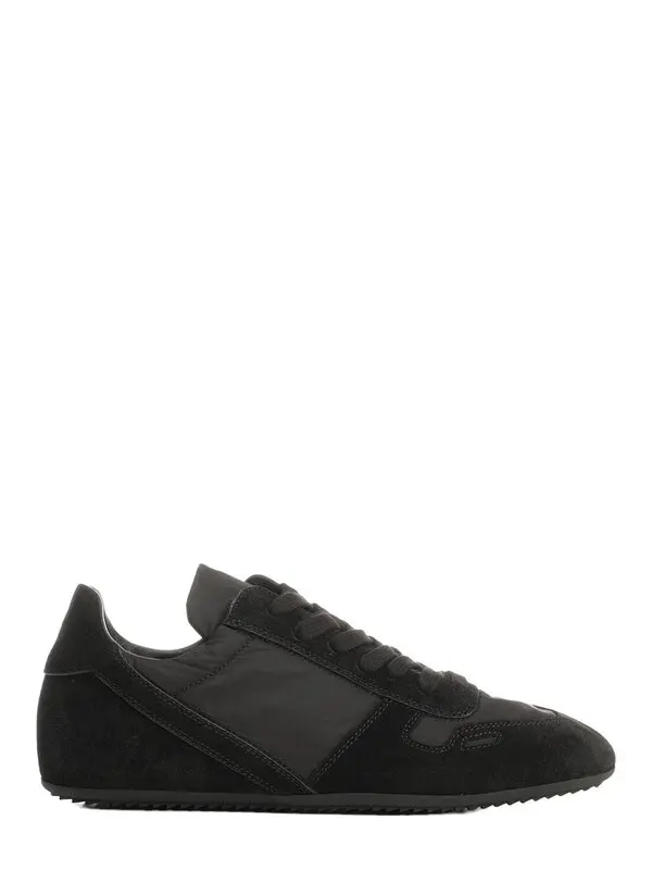 Rick Owens Minimal Sneakers With Suede - Black