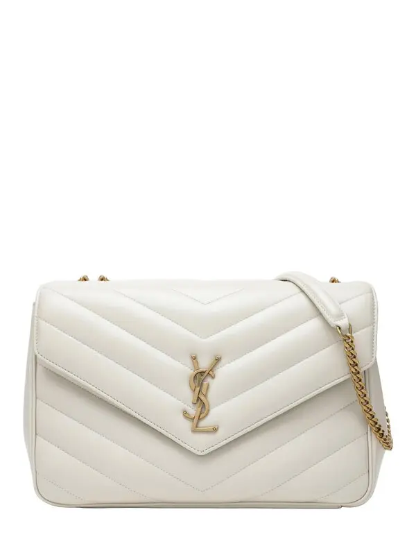 Saint Laurent Loulou Large Leather Bag - Cream