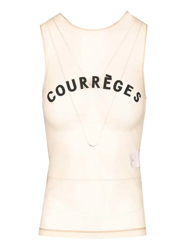 COURREGES Illusion Tulle Top - White