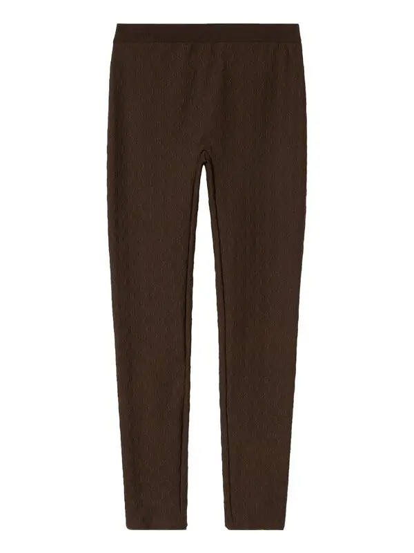 Gucci Gg Jacquard Jersey Leggings - Brown