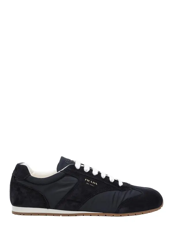 Prada Suede And Fabric Sneakers - Blue