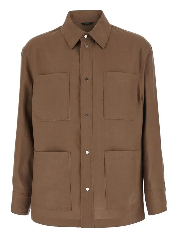 Fendi Linen Classic Collar Jacket - Multicolor