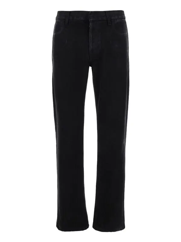 Alexander McQueen Black Jeans With Logo Patch On The Rear And Worn Out Effect In Denim - Multicolor