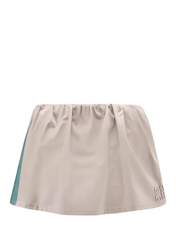 Miu Miu Cotton Twill Mini Skirt - Multicolor