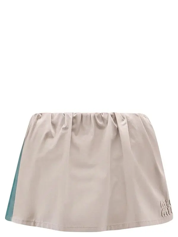 Miu Miu Cotton Twill Mini Skirt - Multicolor