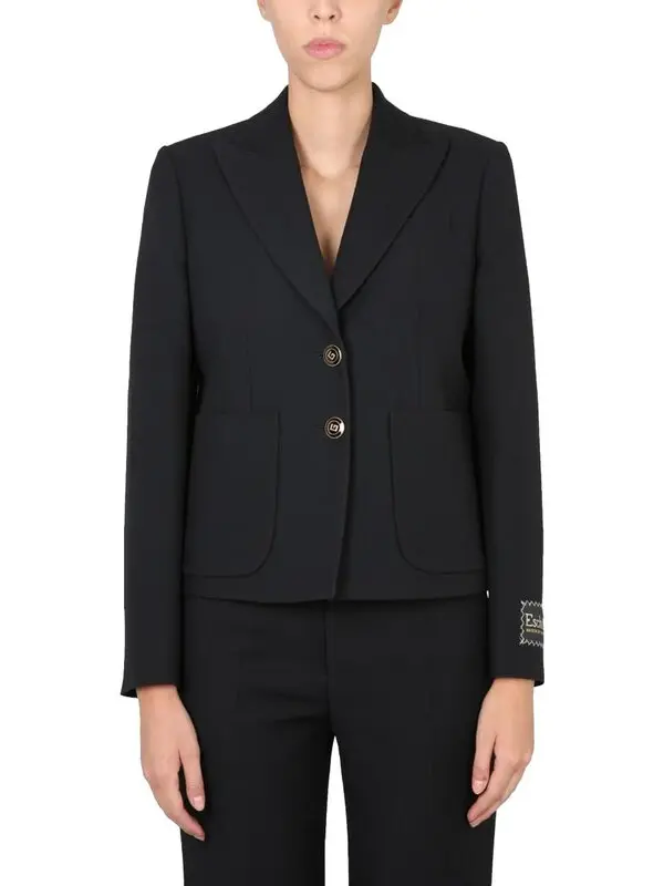 Gucci Single-breasted Peak Lapel Jacket - Black