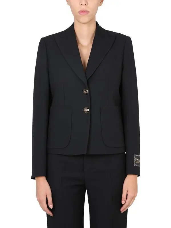 Gucci Single-breasted Peak Lapel Jacket - Black