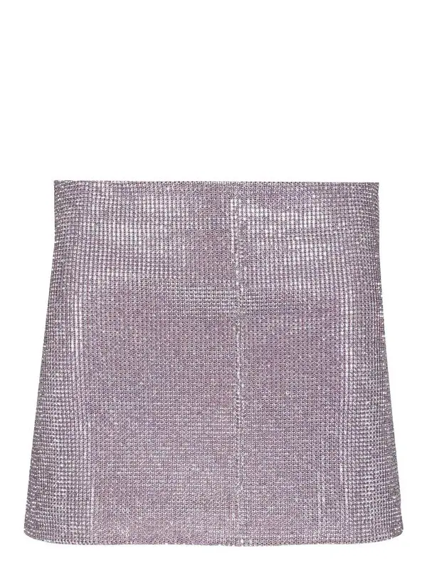 SELF-PORTRAIT Metallic Mesh Skirt - Purple