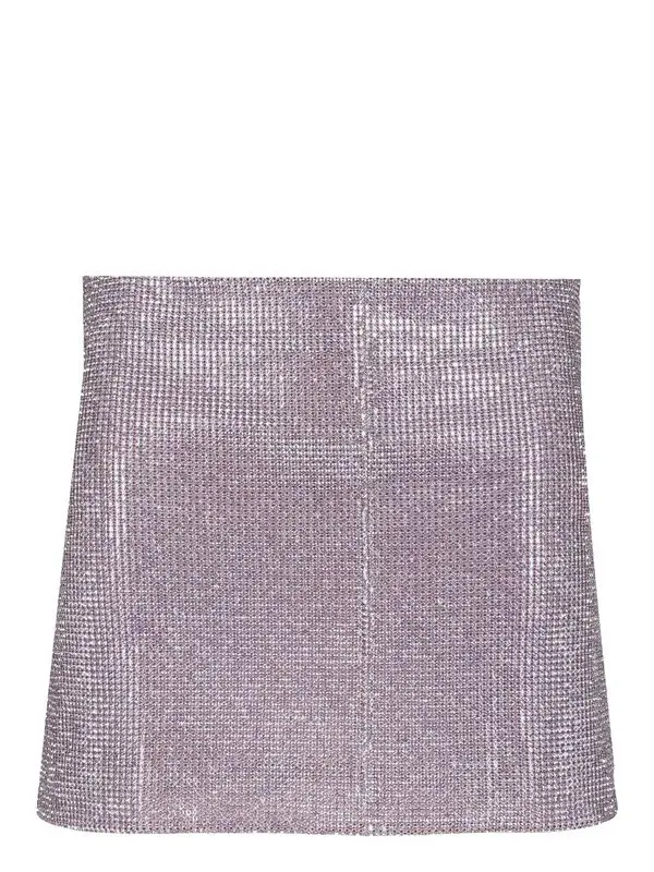 SELF-PORTRAIT Metallic Mesh Skirt - Purple