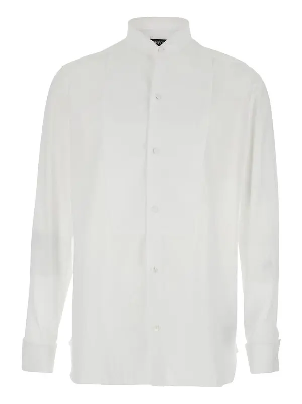 TOM FORD White Long-sleeved Shirt With Tone-on-tone Button Closure In Cotton For - Multicolor