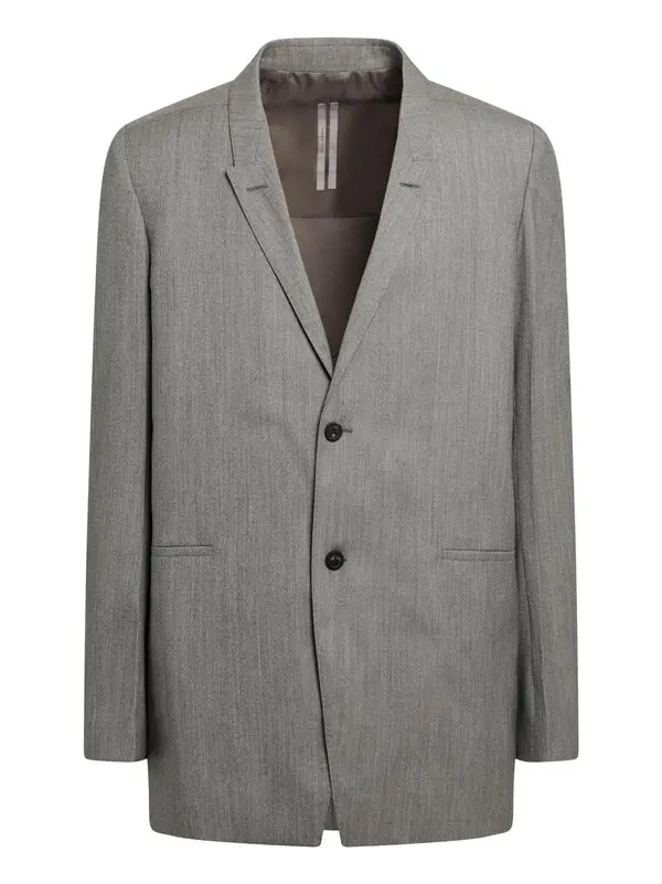 Rick Owens Grey Melange Concordian Blazer - Gray