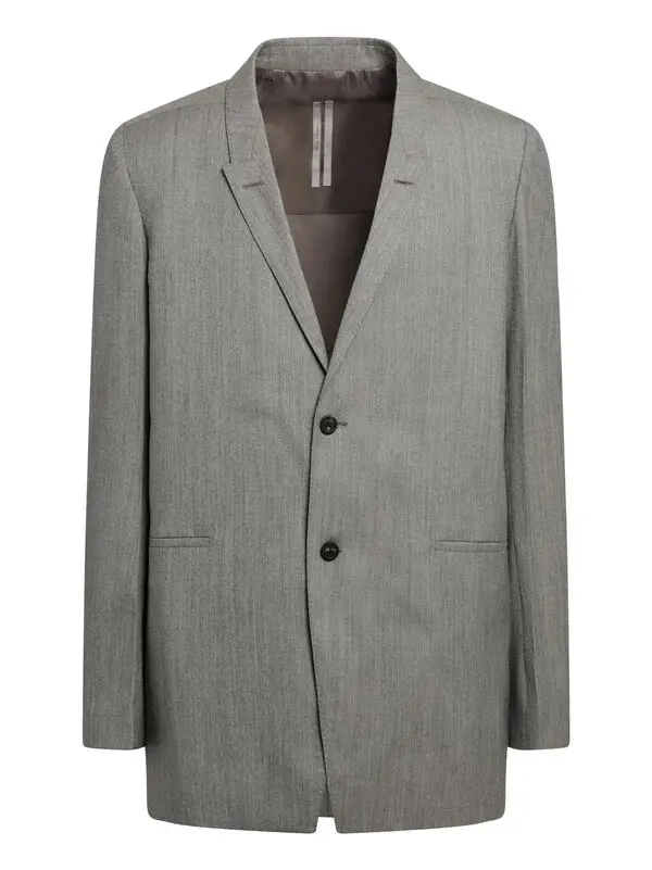 Rick Owens Grey Melange Concordian Blazer - Gray