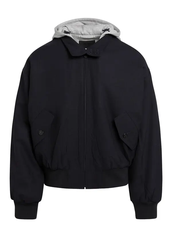 Prada Wool Hooded Jacket - Blue