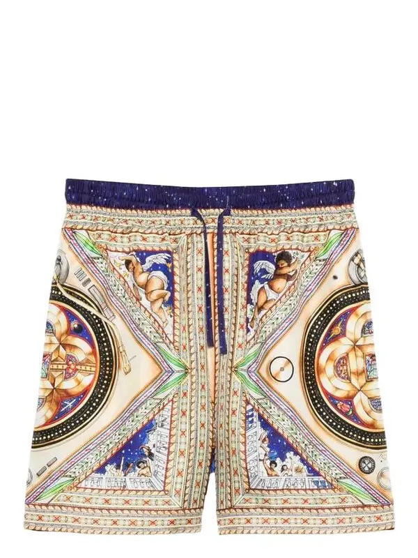 Casablanca Tailored Silk Shorts - Cream